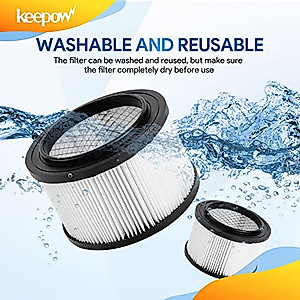 KEEPOW VF408 Replacement Cartridge Filter Compatible with Vacmaster 4 gallon vacuum VF408, VFCF