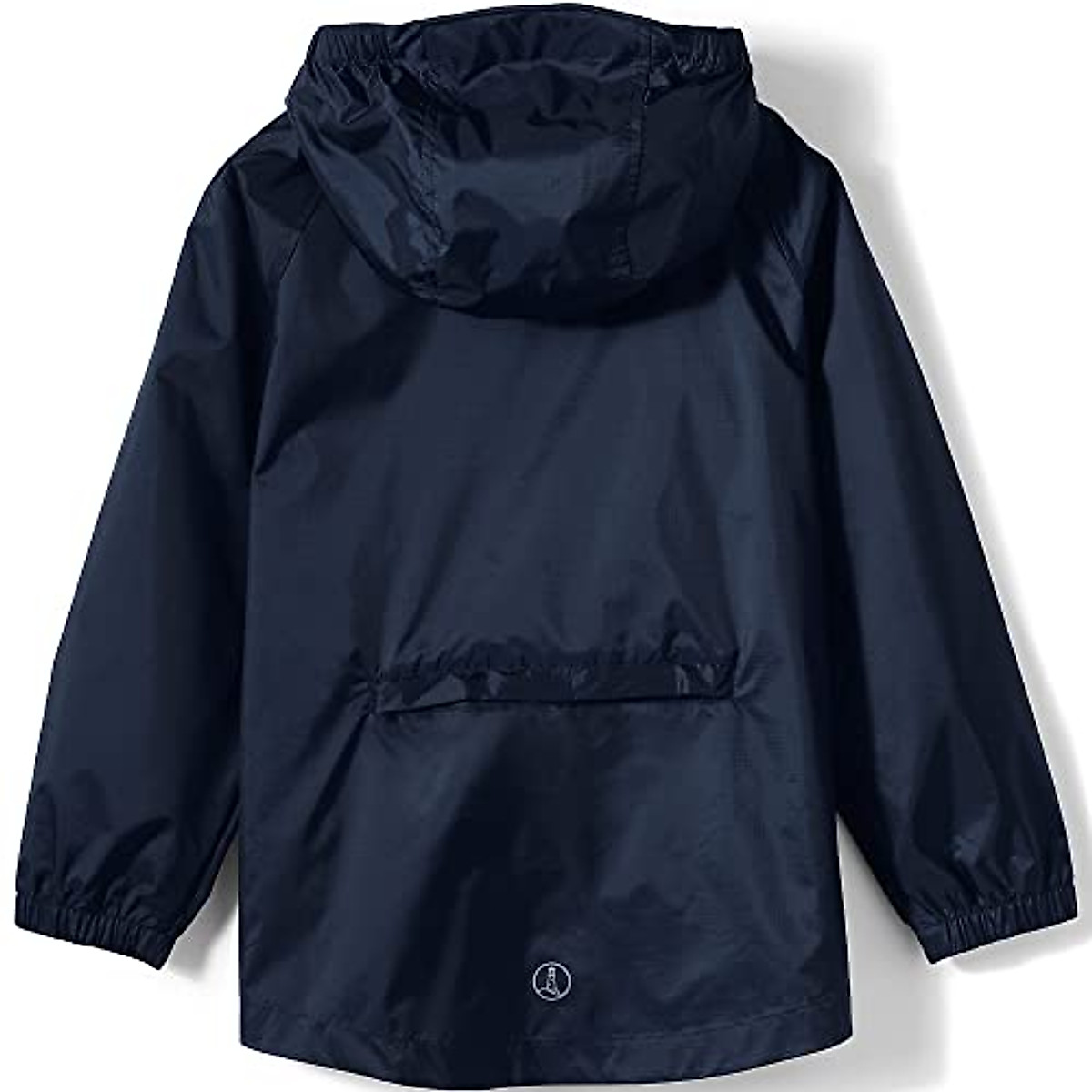 Lands' End School Uniform Kids Packable Rain Jacket Medium Classic Navy