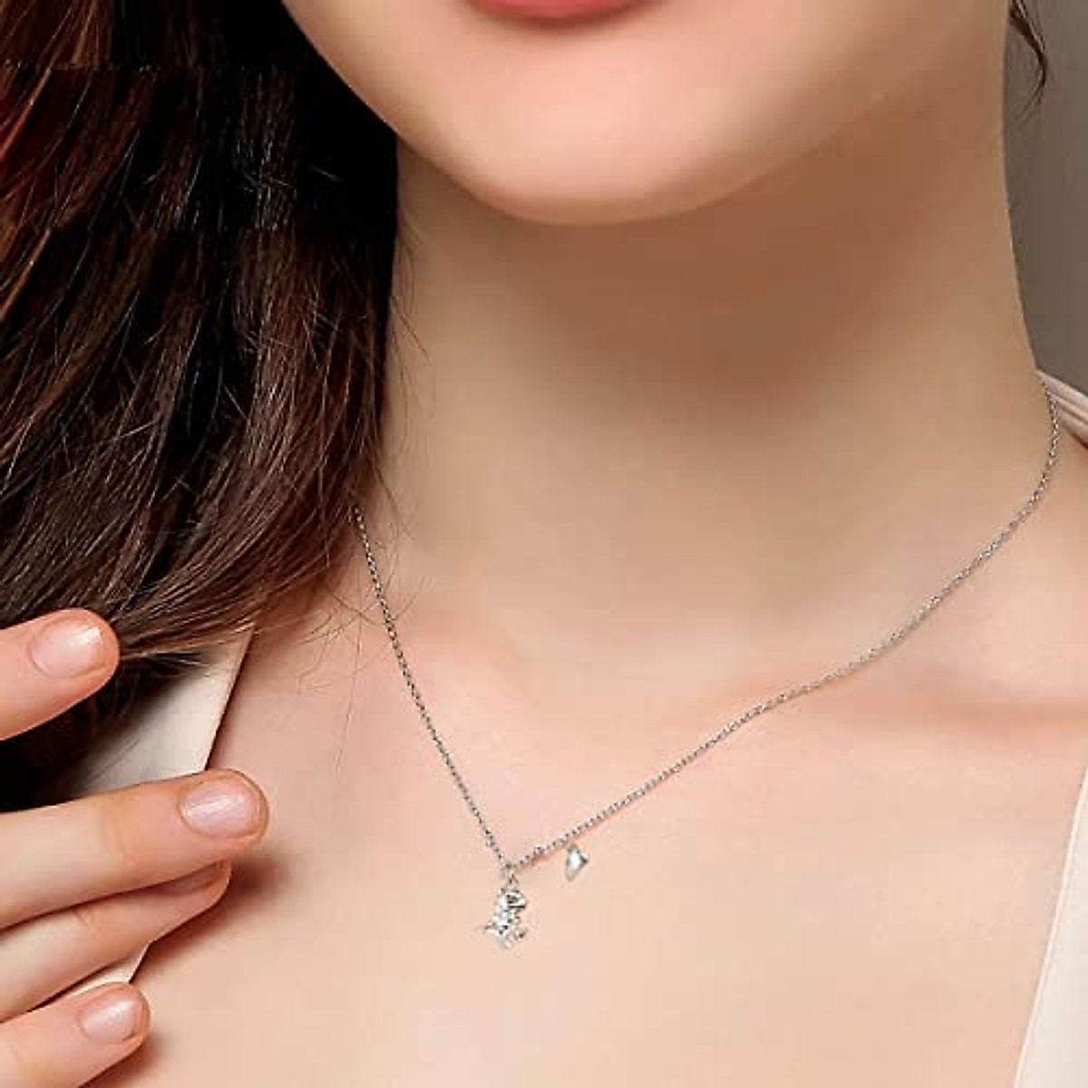 Palotay Friendship Butterfly Necklace for 2 Best Friend Matching Necklace Butterfly Pendant Necklace BFF Long Distance Silver Gold Necklaces for Women Sister Teen Girls Gifts Dinosaur