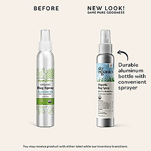 Sky Organics Organic Bug Spray for Body, Alcohol & DEET Free USDA Certified Organic to Protect & Repel, 4 fl. Oz.
