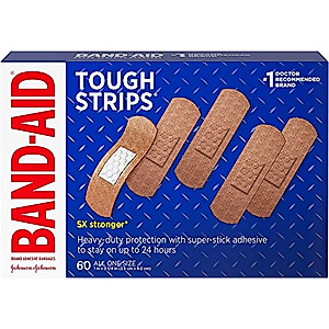 Band-Aid Brand Tough-Strips Adhesive Bandage for Minor Cuts & Scrapes, All One Size, 60 ct (Limited Edition)