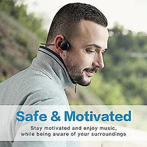TV Bone-Conduction Open-Ear Bluetooth Sports-Headphones - Wireless Earphones with Built-in Mic,Waterproof Sweatproof Headset for Running,Cycling,Hiking,Gym