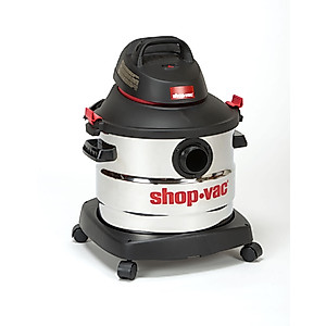 Shop-Vac 5989405 8 Gallon Wet/Dry Vacuum, 6.0 Peak HP, Stainless Steel, 12 Ft Hose, Ideal for Home & Commercial Use