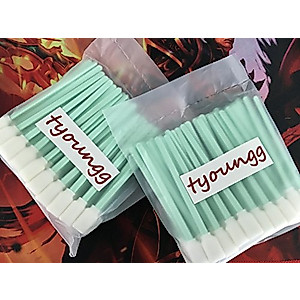 tyoungg 100 Pieces 5.1" Cleaning Swab Sticks Square Rectangle Foam for Solvent Format Inkjet Printer Roland Optical Equipment in 2 Separate Dust Free Packaging Bags