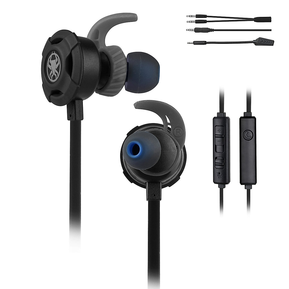 BlueFire Wired Gaming Earphone 3.5 MM E-Sport Earphone Noise Cancelling Stereo Bass Gaming Headphone with Adjustable Mic for PS4, Xbox One, Laptop, Cellphone, PC (Black)