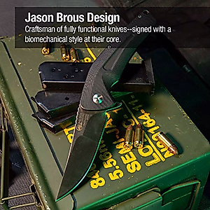 Luna Tech, LTK9702, 8.8In. Brous Folding Knife, Liner Lock, D2 Steel Blade, Grain Oriented 3D Machined G10 Handle, Imbedded Skeleton Liners for EDC & Tactical