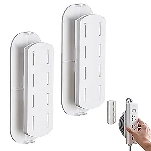 ORIJOYNA Power Strip Holder 2 Pack Self Adhesive Power Strip Mounts with Wire Wrap Function WiFi Router Surge Protector Mount Fixator Wall Mount Punch Free Cable Management System
