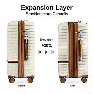 Joyway Luggage Set 3 Piece Suitcase Sets with Spinner Wheel,Hardside Expandable Travel Laggage with TSA Lock