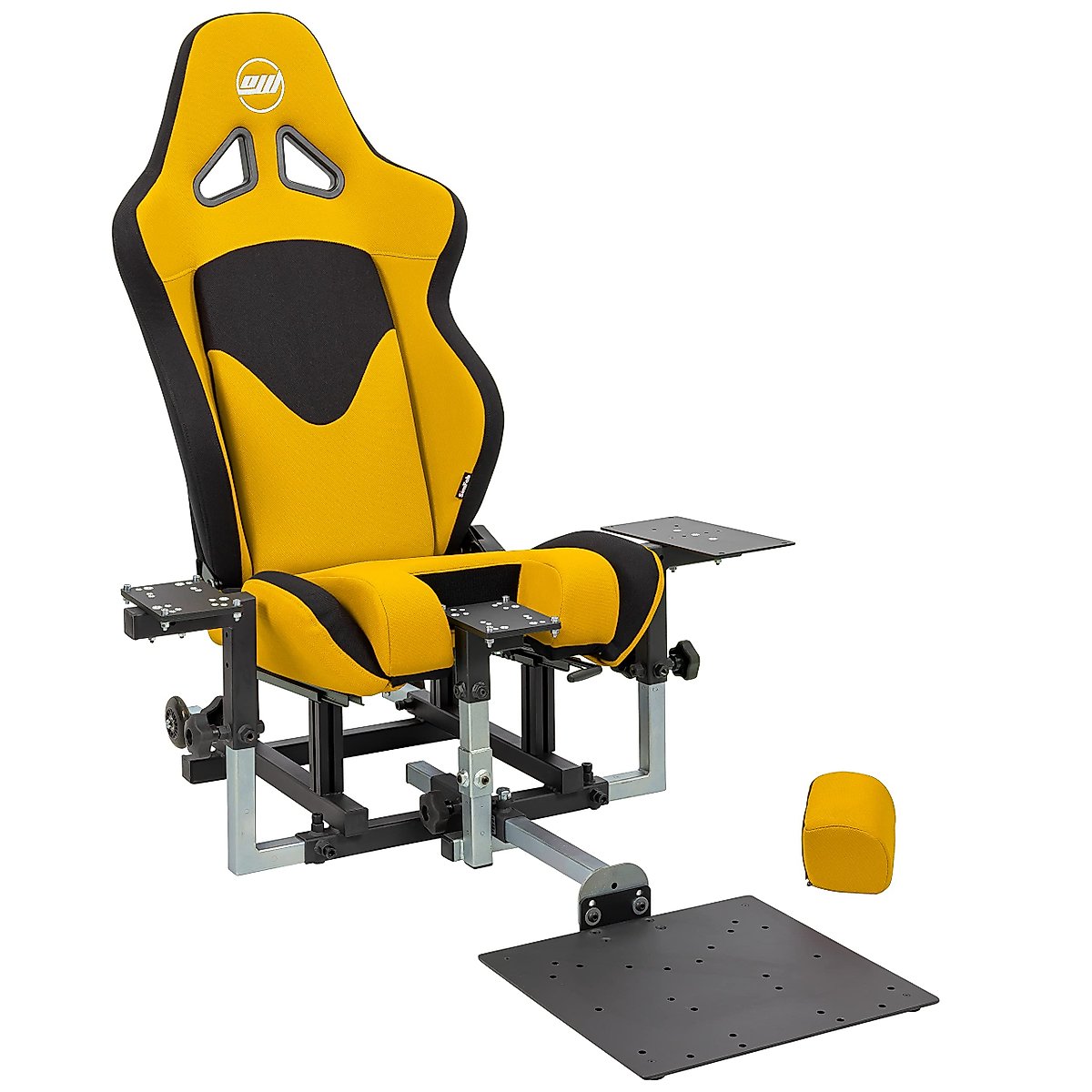 SimFab Modular Flight Simulator Cockpit For Combat Simulation. DCS Edition. Compatible With Thrustmaster Warthog, WinWing, VirPil, VKB And Alike Controls. Upgradable To General Aviation, Space Sim Or Sim Racing. (yellow seat)
