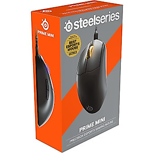 SteelSeries Esports Mini FPS Gaming Mouse Ultra Light 61g – Prime Mini Edition – 5 Programmable Buttons – 18K CPI TrueMove Pro Sensor – Magnetic Optical Switches - Customizable - RGB Lighting – PC/Mac