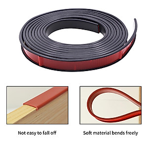 Qiveno U-Shape Edge Banding, 13ft Self Adhesive Veneer Edging Trim, Black