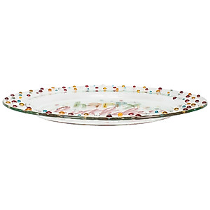DEMDACO Happy Birthday Confetti Multicolored 14 x 14 Hand painted Glass Platter