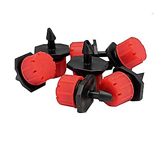 LASSUM 50PCS Adjustable Irrigation Drippers Sprinklers 1/4 Inch Emitters Drip Watering System for Vegetable Gardens, Flower beds, Lawn, Herbs Gardens