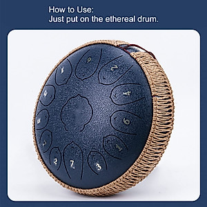 Jacksing Handpan Decoration Rattan Rope, Surround Decor Ring Handmade Braided Steel Tongue Drum Ropes for 13 Tone Drums