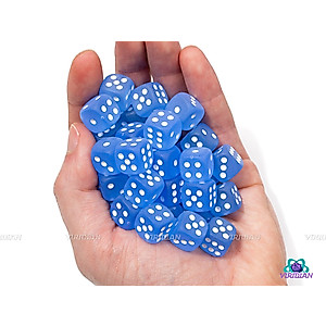 Chessex DND Dice Set-Chessex D&D Dice-12mm Frosted Blue and White Plastic Polyhedral Dice Set-Dungeons and Dragons Dice ludes 36 Dice – D6, Various (CHX27806)