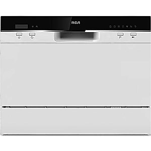 RCA RDW3208 Counter Top Dishwasher, 6 Place Settings, Portable, White