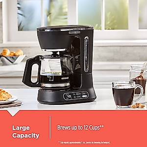 BLACK+DECKER Split Brew 12-Cup Digital Coffee Maker, CM0122, Iced or Hot Coffee, Programmable, Quick Touch, 4-Hour Keep Warm