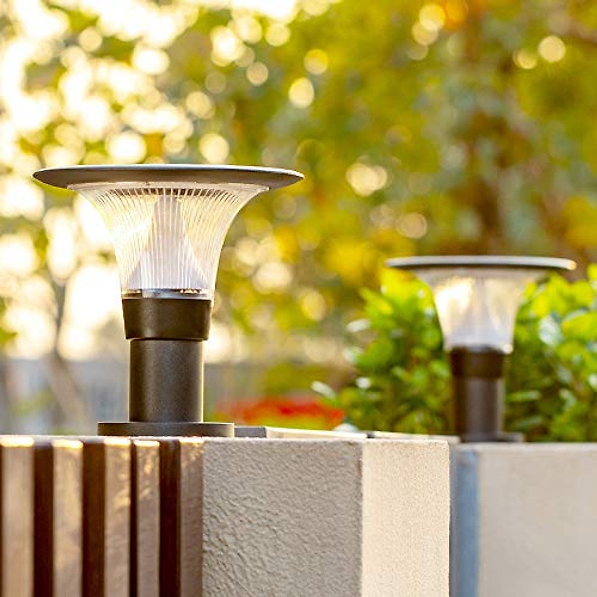 ZZYJYALG Solar Column Headlights Outdoor Super Bright Gate Pillar Lights Villa Garden Lawn Lights Home Waterproof Wall Lights, Outdoor Post Lights Dusk to Dawn Landscape Lighting