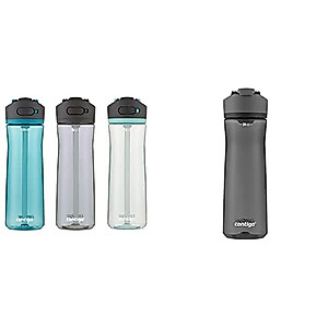 Contigo Ashland 2.0 Water Bottle with AUTOSPOUT Lid | Tritan Water Bottle, 24 oz, 3-Pack, Juniper & Sake & Bubble Tea & AUTOSEAL Water Bottle, 24oz, Licorice