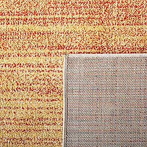 SAFAVIEH Adirondack Collection 8' x 10' Orange / Red ADR142P Modern Ombre Non-Shedding Living Room Bedroom Dining Home Office Area Rug