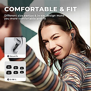 ANINUALE Wireless Earbuds Bluetooth 5.3 Headphones 60H Playtime Earphones with LED Power Display Charging Case Microphone IPX7 Waterproof in-Ear Earbuds for Sports iPhone Android TV Laptop