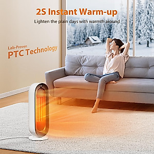 Electric Space Heater for Indoor Use – Ilake 90° Oscillating Space Heater with Remote & Thermostat, Digital Display,12H Timer, 1500W Energy Efficient, Small Space Heater for Office Home Basement Gift