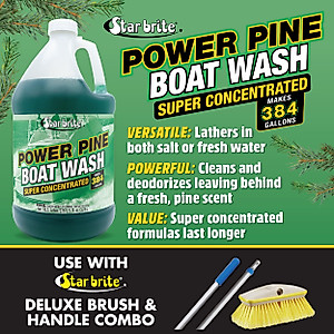 STAR BRITE Power Pine - Premium Boat Wash Super Concentrate - Makes 384 Gallons - All-Purpose, All-Surface Ultimate Cleaning Solution - Will Not Remove Wax, Polish or Harm Gel Coat 1 GAL (093700)