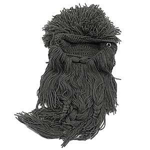 Creative Barbarian Knit Beard Hat Funny Knit Hat Wig Beanie Hat Beard Facemask