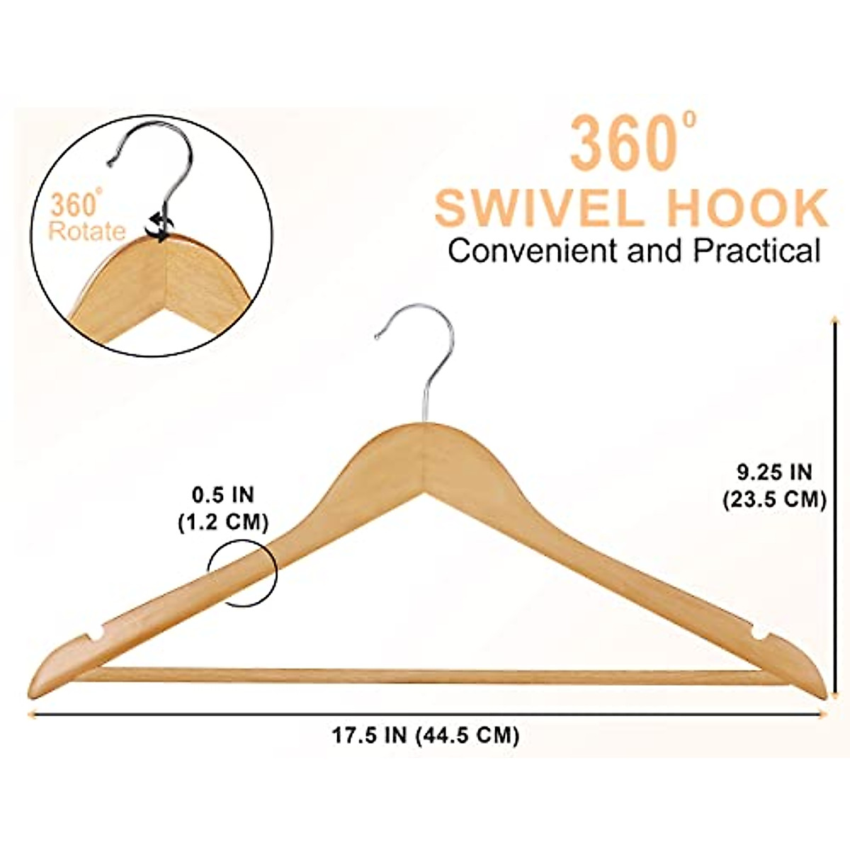 Utopia Home Premium Durable & Slim 70 Pack Hangers - Wooden Hanger Pack of 20 & Velvet Hangers Black Pack of 50. Space Saving, Heavy Duty & Non Slip with Shoulder Grooves.