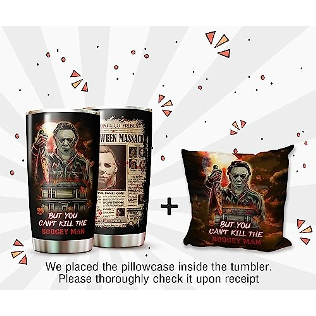 Hilary Art Horror Character Stainless Steel Tumbler - Halloween Christmas, Halloween, Birthday Gifts For Coworker, Men, Women 20 Oz