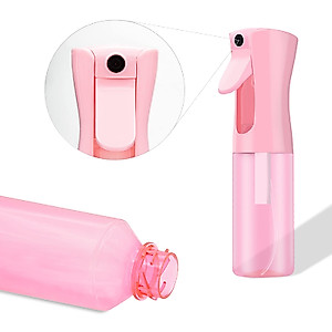 LERPOLOR Empty Spray bottles, Continuous Spray Bottle for Hair, Spray Water Bottle Fine Mist Refillable, Skin Care, Showering Pets, Plants, travel, Ironing and Cleaning 6.8 Ounce (1 Pack, Pink)