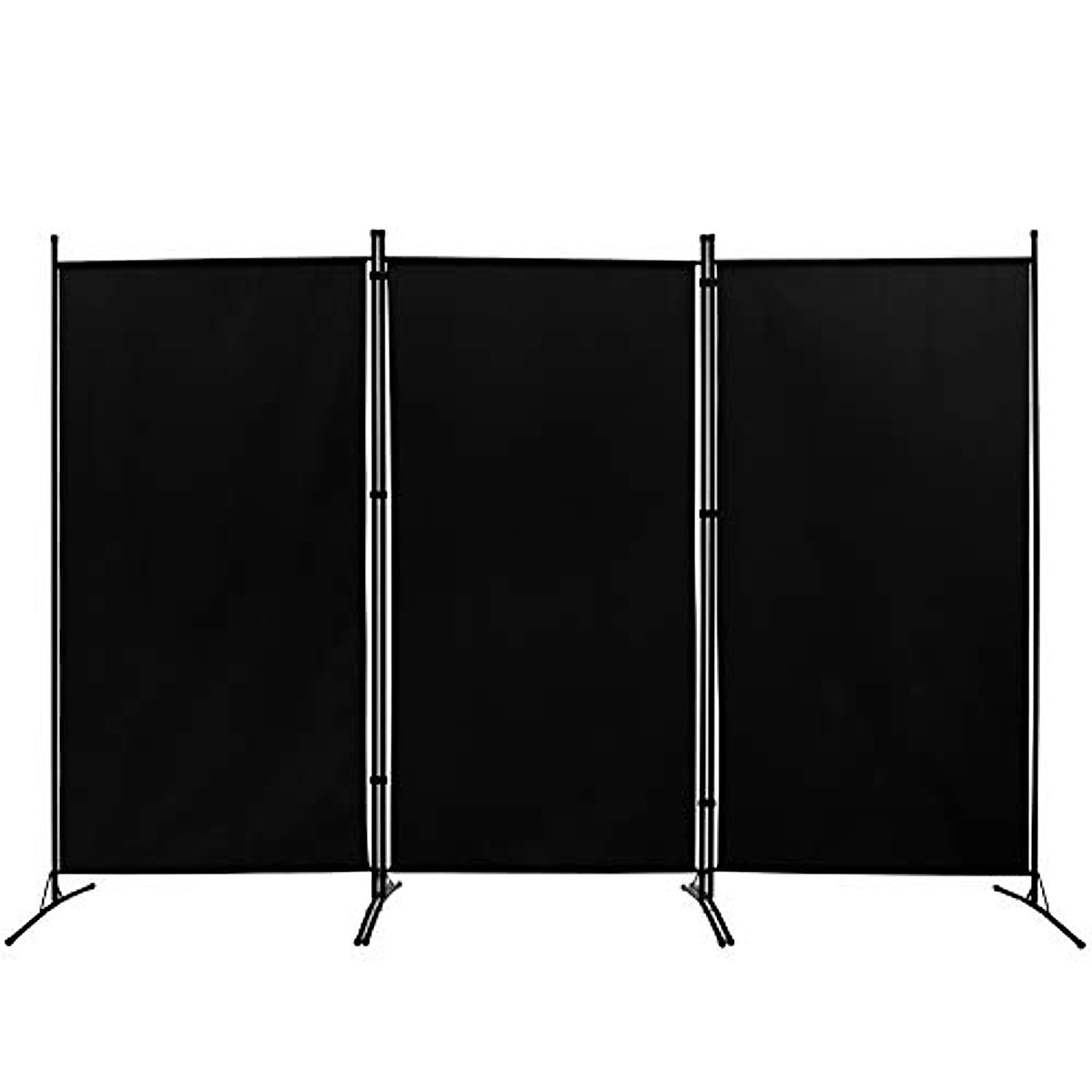 ACTREY Outdoor/Indoor Room Divider (3-Panel), Folding Partition Privacy Screen for Office, School,Studio, Conference,Classroom, Dorm Room, Kids Room-102 W X 16" D x 72" H (Black)