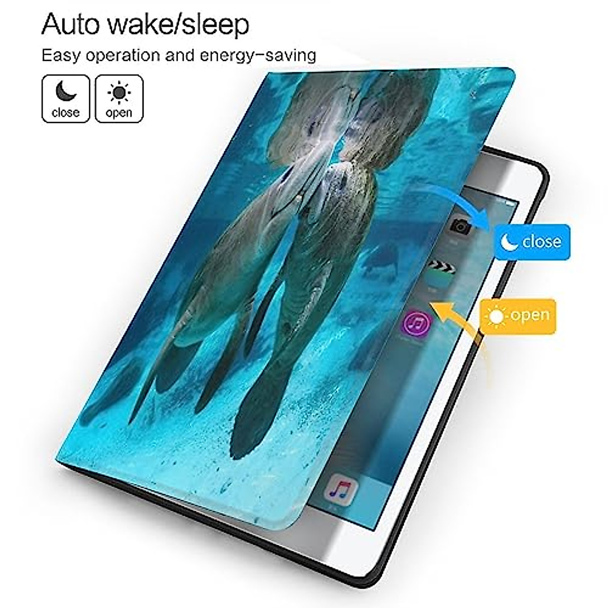 Sea Animals Manatee Case Fit for IPad Air 3 Pro 10.5 Inch Case with Auto Sleep/Wake Ultra Slim Lightweight Stand Leather Cases