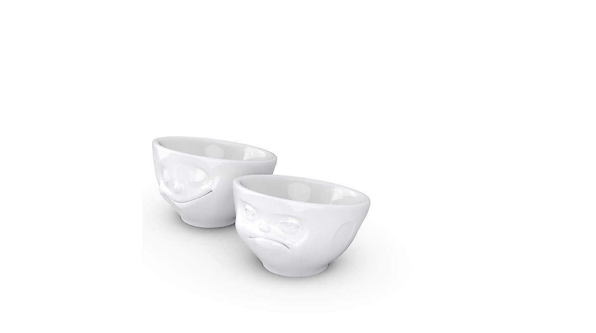 FIFTYEIGHT PRODUCTS Porcelain Egg Cup Set No. 3 - Fun Face Design