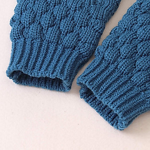 DovFanny Newborn Baby Knitted Sweater Romper Jumpsuit Girls Boys Baby Clothes Unisex Long Sleeve Bodysuit Snowsuit（Blue,3-6M）