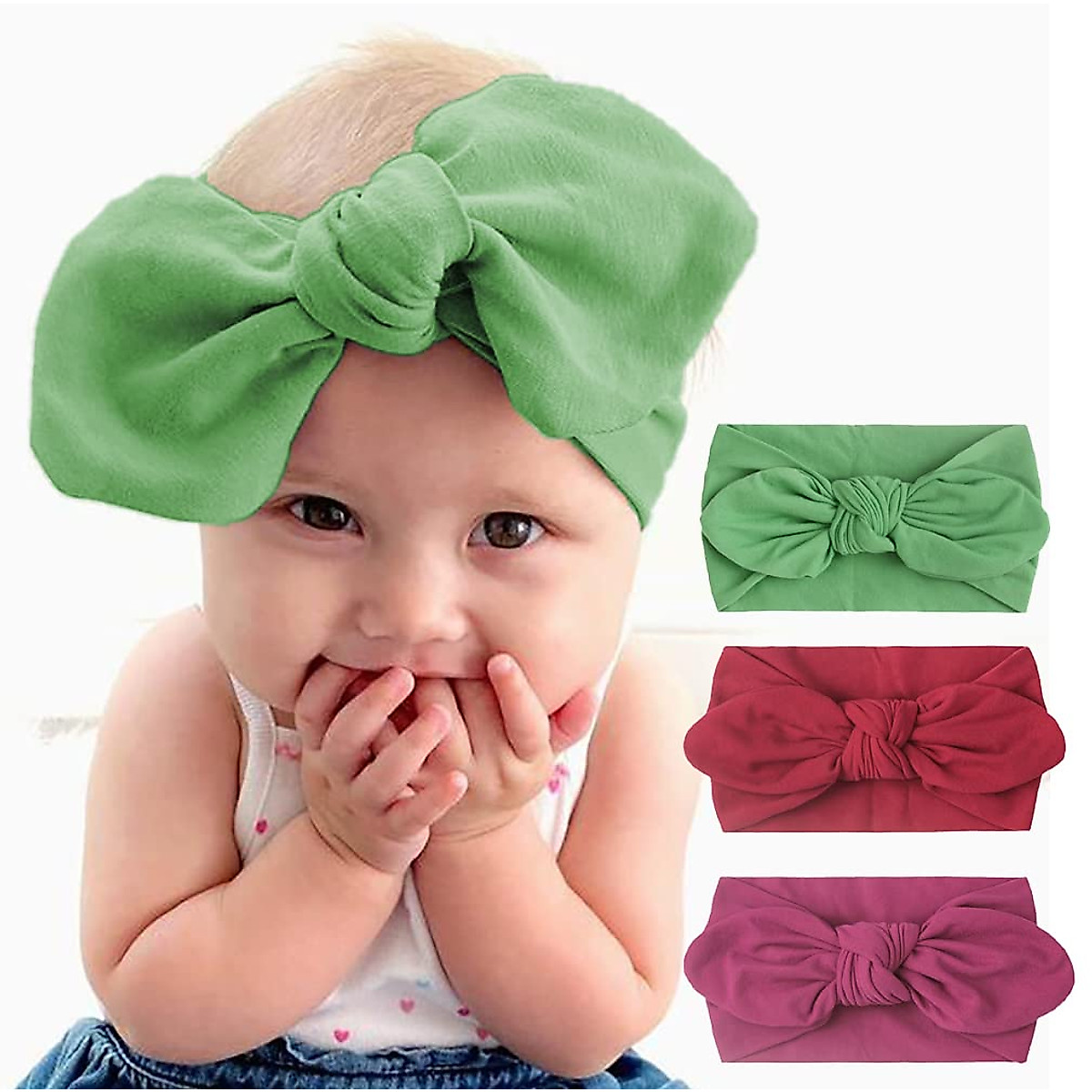 WZT 21PCS Baby Nylon Headbands 7 styles Hairbands Hair Bow Elastics for Girl headbands with bows Newborns Infant Toddlers
