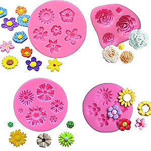 FIRETREESILVERFLOWER Silicone Mould for Flower and Butterfly Candy - for Cake Decoration,Chocolate Fudge, Polymer Clay, Soap, Confectionery Projects.