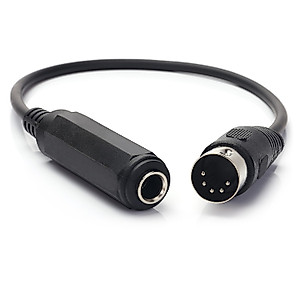MOBOREST 6.35mm(1/4) TRS to 5-Pin DIN MIDI Cable Adapter Connect an Speaker