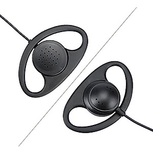 XFOX Walkie Talkie Earpiece 2Pin D Shape Earpiece Headset Push to Talk Mic compatiable with Moto Two Way Radio Walkie Talkie CP040 CP200 CLS1410 CLS1450 GP208 GP2000 GP3188 Etc.