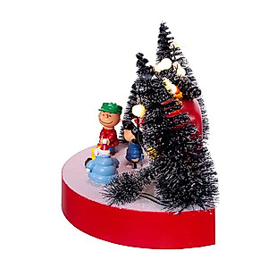 Peanuts Kurt Adler 7-Inch Battery-Operated Musical Camper Scene Table Piece, Multi