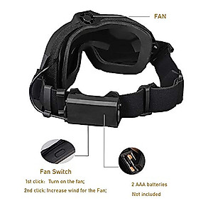 PAIRSOFTWIN Airsoft Tactical Goggles with Fan Anti Fog and 2 Lens