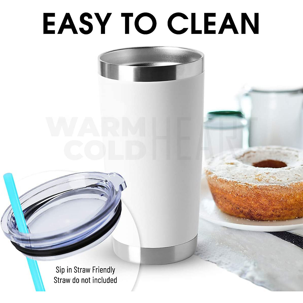 WARM HEART COLD Sorry for Having Great Tits and Correct Opinions On Everything Tumbler Travel Cups, Sensitive Reactive Stainless Steel 20oz Tumbler with Lid (Black 01)