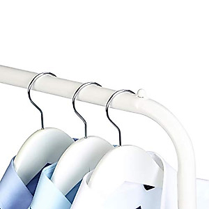 Amazon Basics Rectangular Laundry Hamper Basket Butler Cart with Wheels and Hanging Rack, White