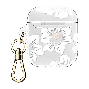 Kate Spade New York Hollyhock Case for AirPods 2 & 1 - Protective Wireless Charging Cover with Keychain (Front LED Visible)