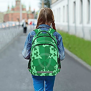YoCosy St Patrick Lucky Clover Backpack School Bookbag Laptop Purse Casual Daypack for Teen Girls Women Boys Men College Travel