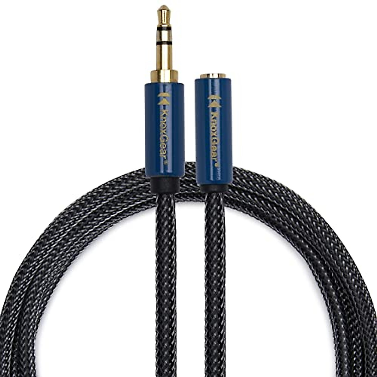 Sony MDR7506 Folding Professional Closed Ear Headphones Bundle with Knox Gear Nylon Braided 3.5mm Audio Extension Cable (2 Items)