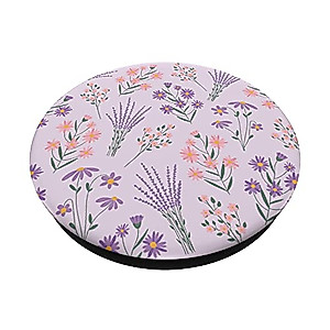 Purple Lavender Flower Botanical Floral Aesthetic Pastel PopSockets Swappable PopGrip