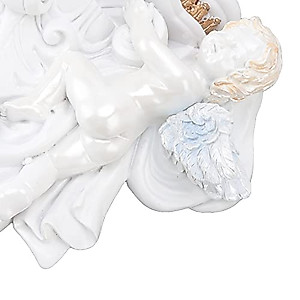 Haofy Creative European Angel Wall Shelf, Wall Decoration European Exquisite Beautiful Decoration Rack Floating Wall Shelf for Bedroom Living Room Kit(Pure White Gold)