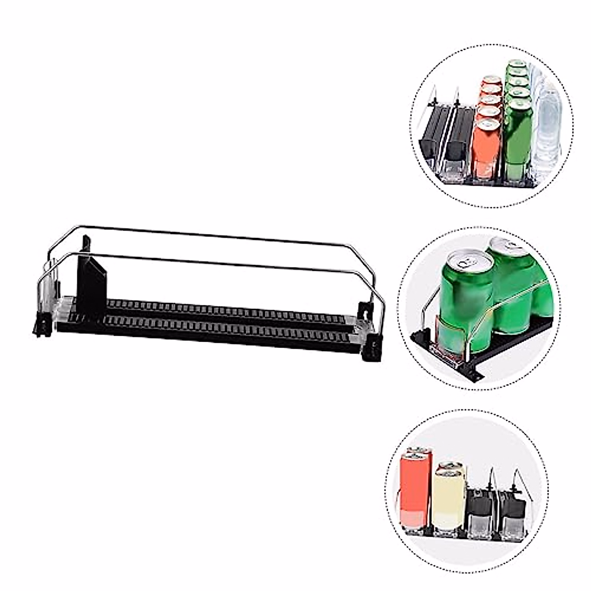 UPKOCH Beverage Organizer Glide Drink Manager Vending+Machines Organizer Drinkware Vending Machine Glide Drink Organizer for Fridge Bottle Can Organizer Black Pusher Machine Pulley