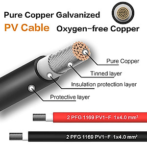 iztor 30 FT 10AWG Solar Panel Power Extension Cables with Female and Male Connector Stretch Out Your Solar Panels to Optimal Sunny Area to Catch as Much Sun as Possible